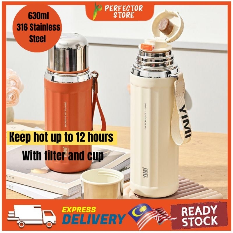 🇲🇾🔥[READY STOCK]🔥YIMI 630ml Double Layer Insulation Thermal 316 sus Water Bottle Keep Hot / Cold ...