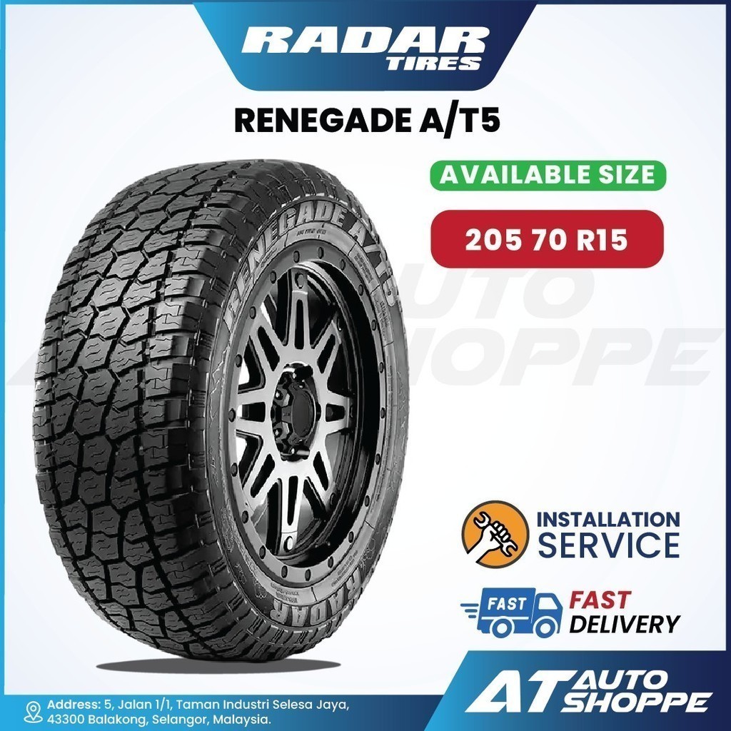 Radar Renegade AT5 15" Tyre 205 70 R15 4X4 4WD (1 Tire) | Shopee Malaysia