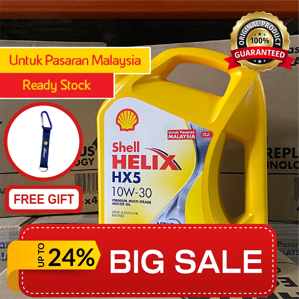 Shell Helix HX5 10W-30 Mineral Engine Oil (3L) | Shopee Malaysia
