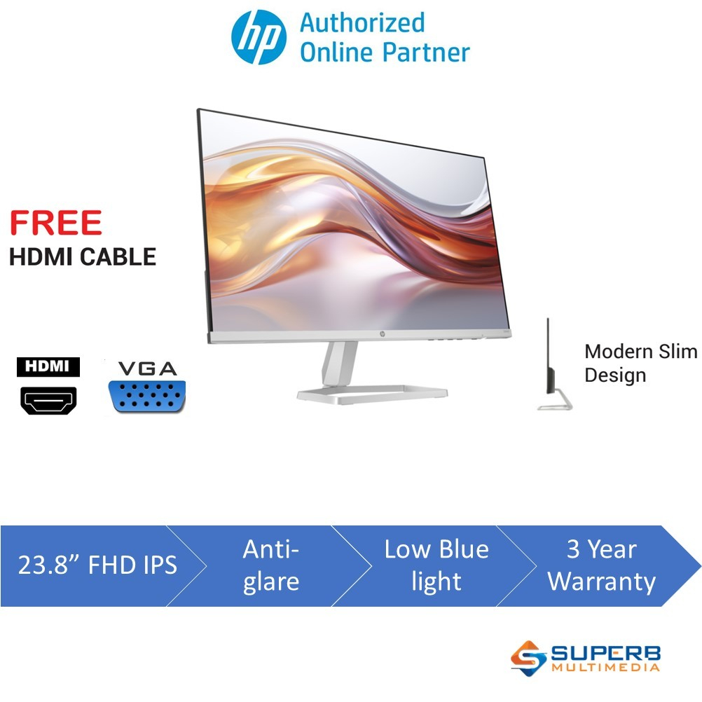 HP Series 5 23.8 inch FHD Monitor - 524sf (94C18AA) or 27 inch FHD ...