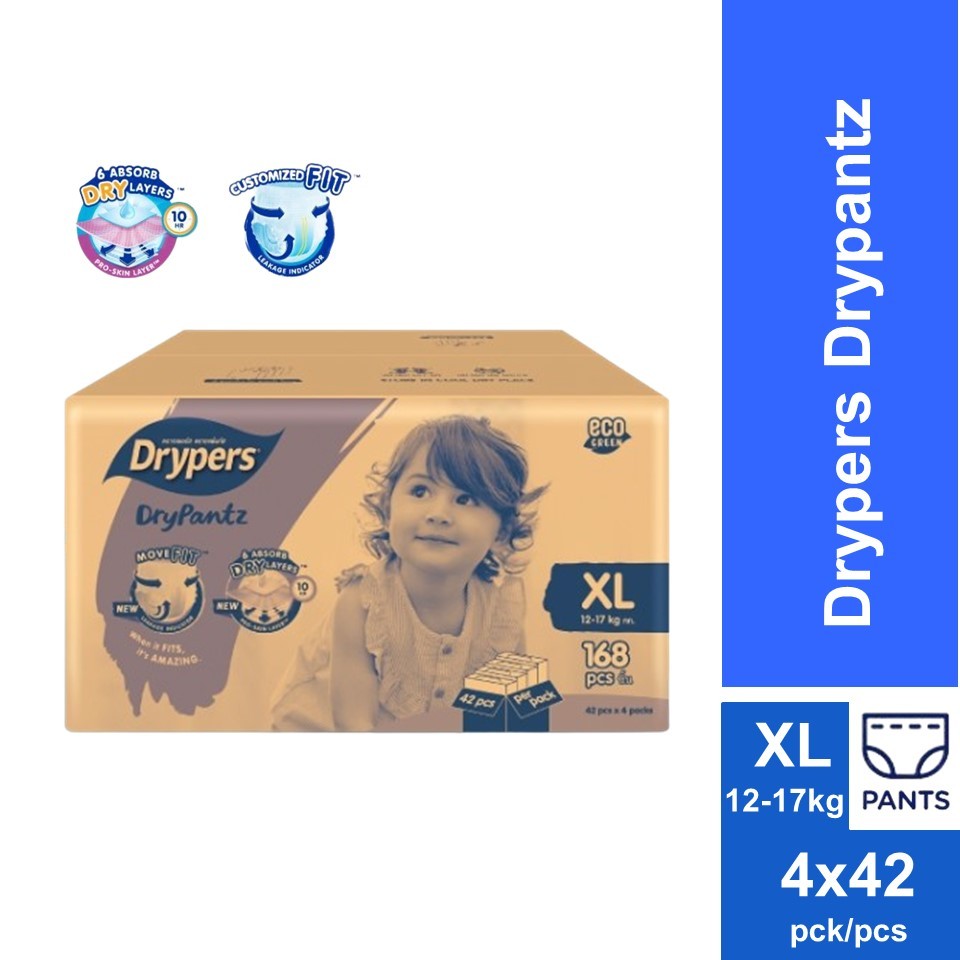 Drypers Drypantz M58/ L48/ XL42/ XXL36 (3+1pack) | Shopee Malaysia