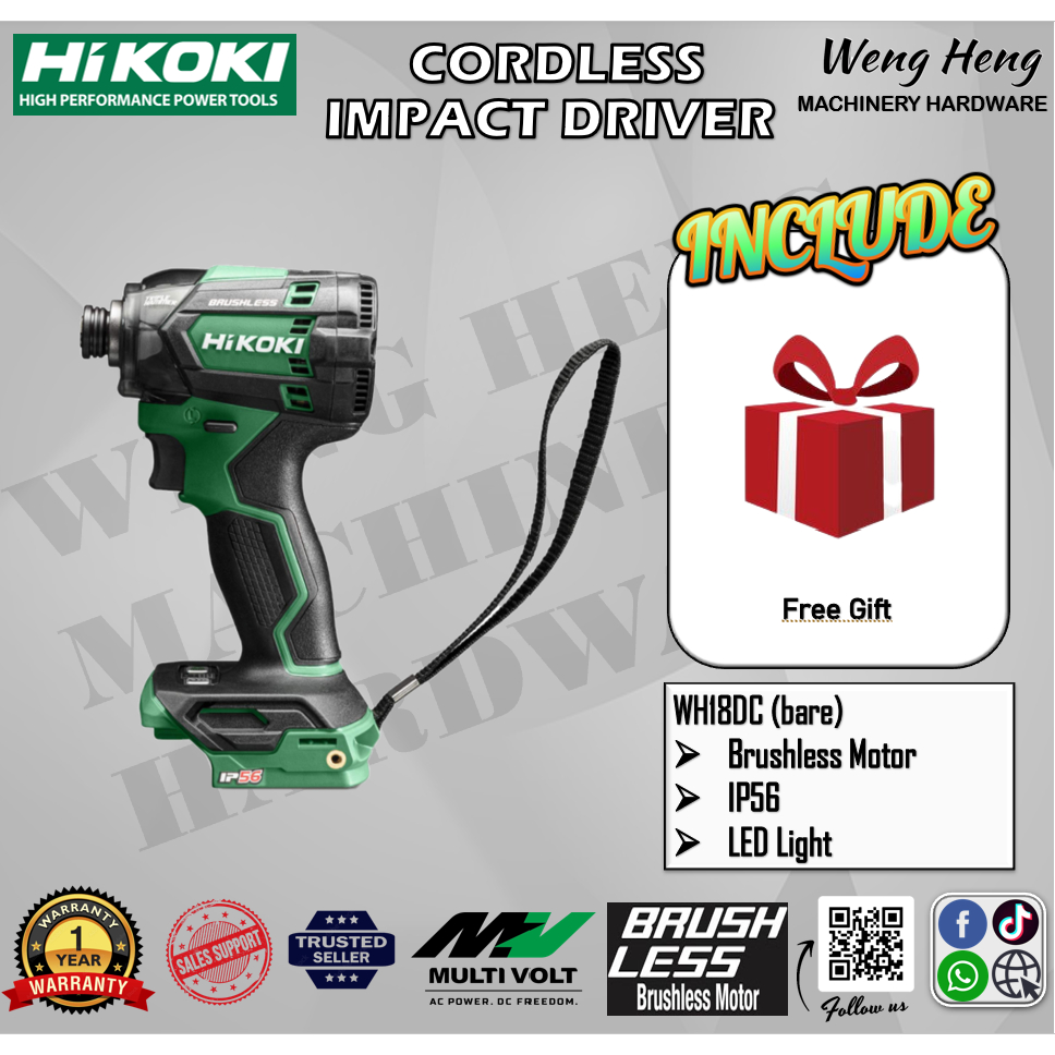 HIKOKI 18V Cordless Impact Driver - MODEL WH18DC | Shopee Malaysia
