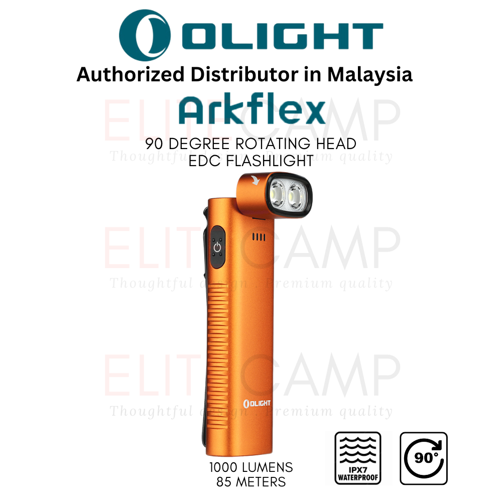 Olight Arkflex 90 Degree Rotating Head EDC Flashlight 1000 Lumens 85 Meters | Shopee Malaysia