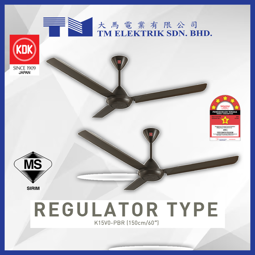 KDK K15V0-PBR 60" Regulator Ceiling Fan (2 Units) | Shopee Malaysia