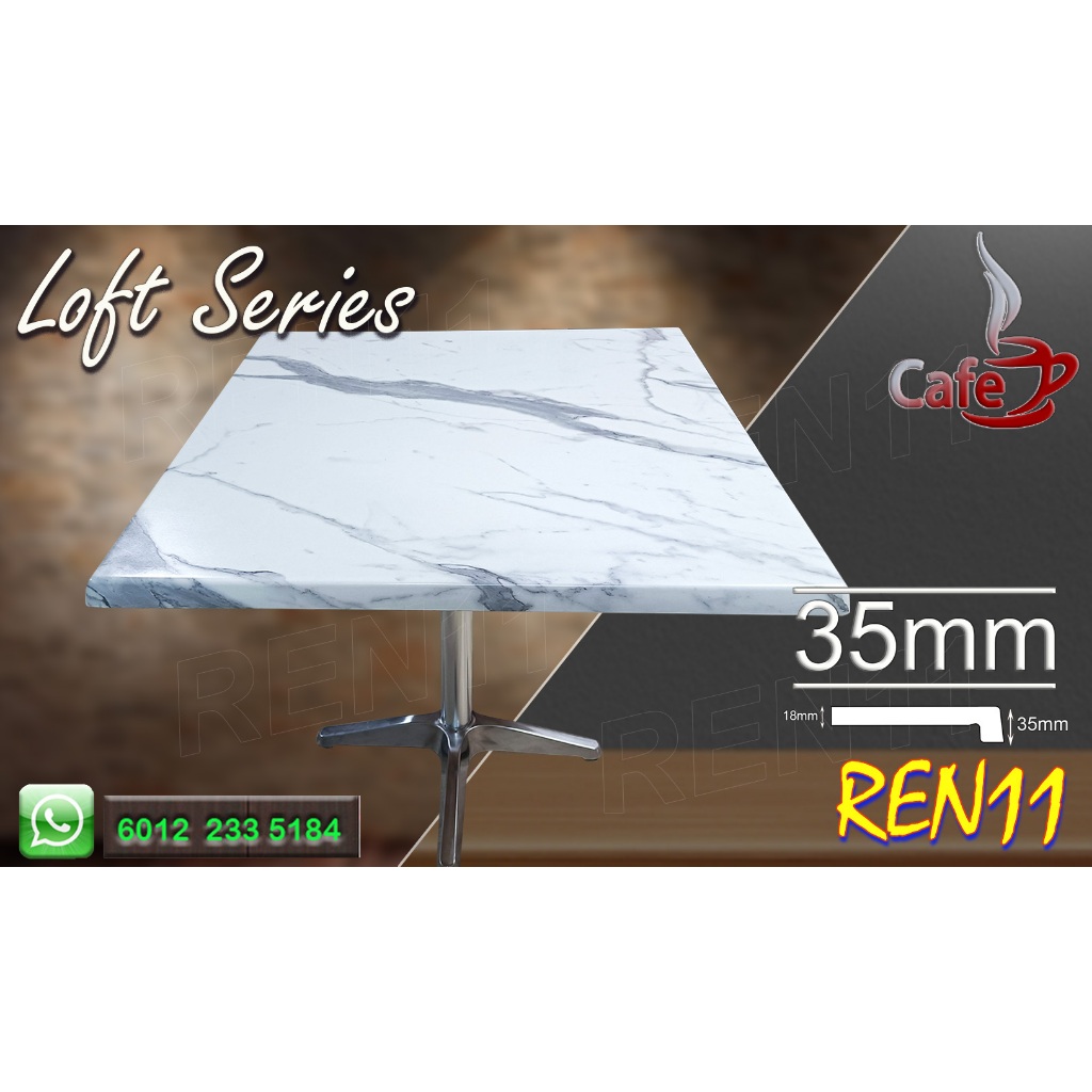 Cafe Table,Restoran Furniture ,Meja Makan, Solid Table Top ,White ...