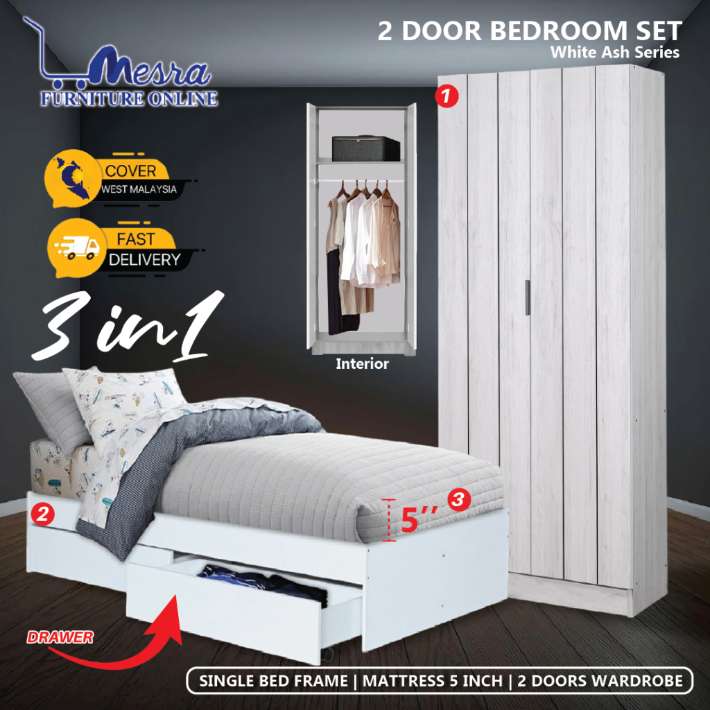 MESRA-2 Door Bedroom Set | Shopee Malaysia