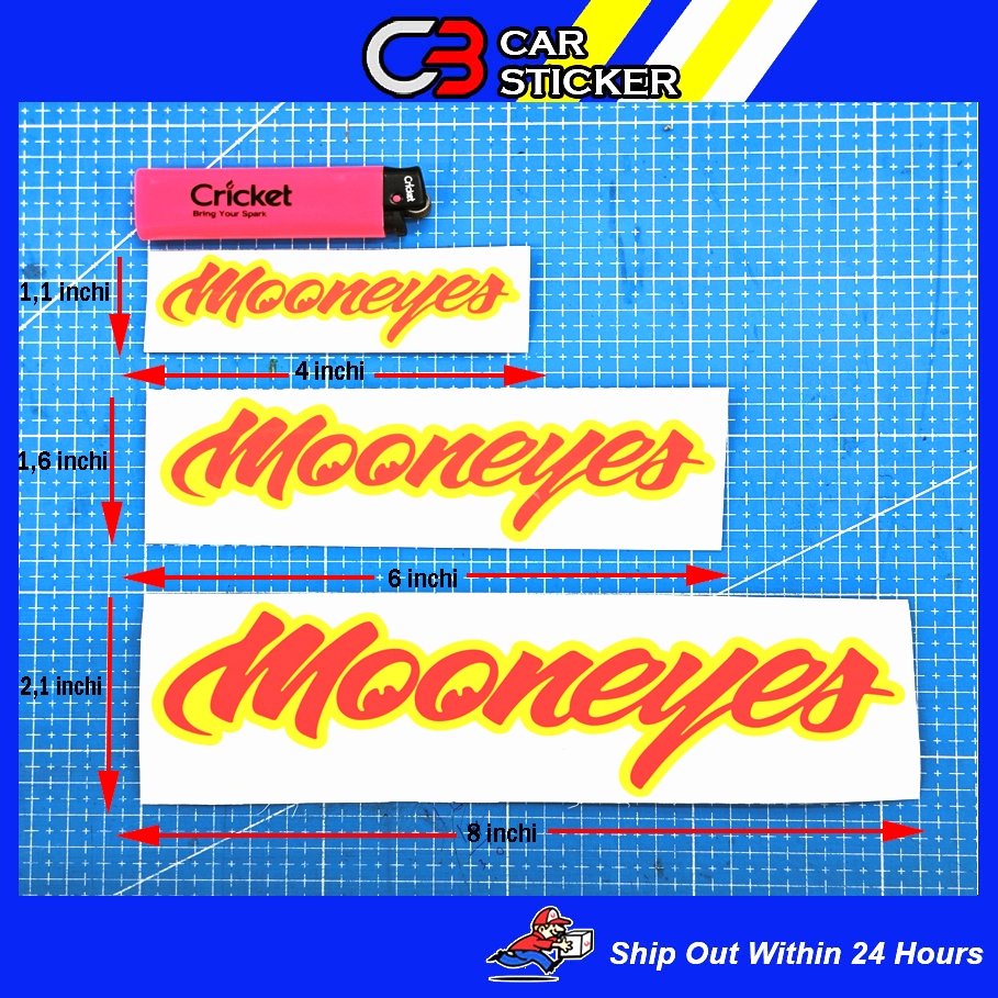 STICKER CUTTING MOONEYES FLUORESCENT OVERLAP COLOR CUTTING STICKER W855 ...