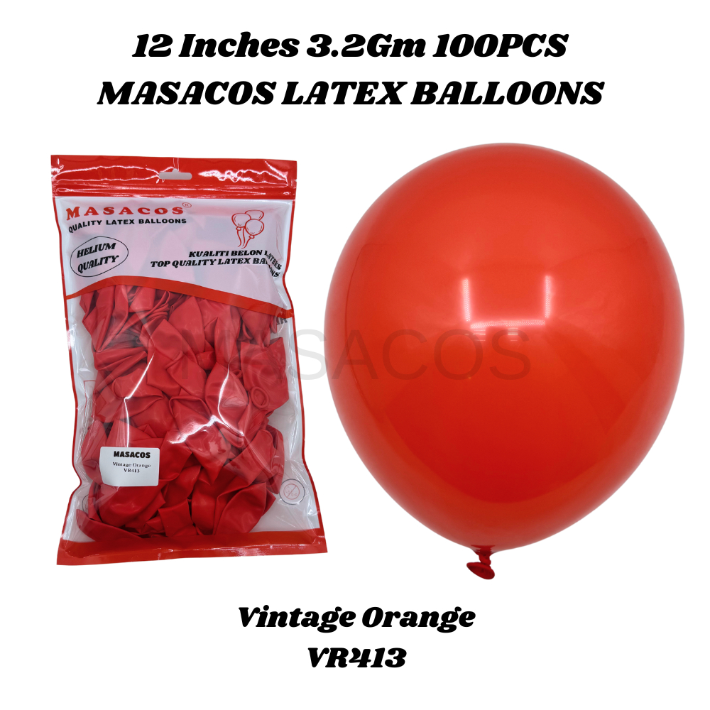 100 Pcs 12 Inches 3.2gm MASACOS Quality Latex Balloon Belon Latek ...