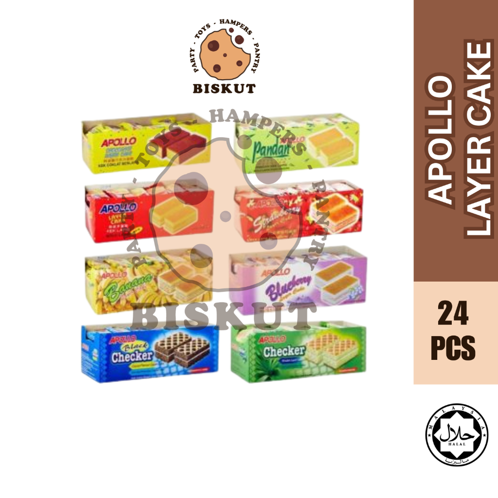 Apollo Layer Cake 24's/Chocolate/Pandan/Strawberry/Banana/Blueberry ...