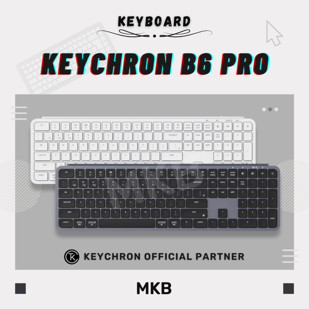 Keychron B6 Pro Ultra-Slim Wireless Keyboard 100% Programmable 1200 ...