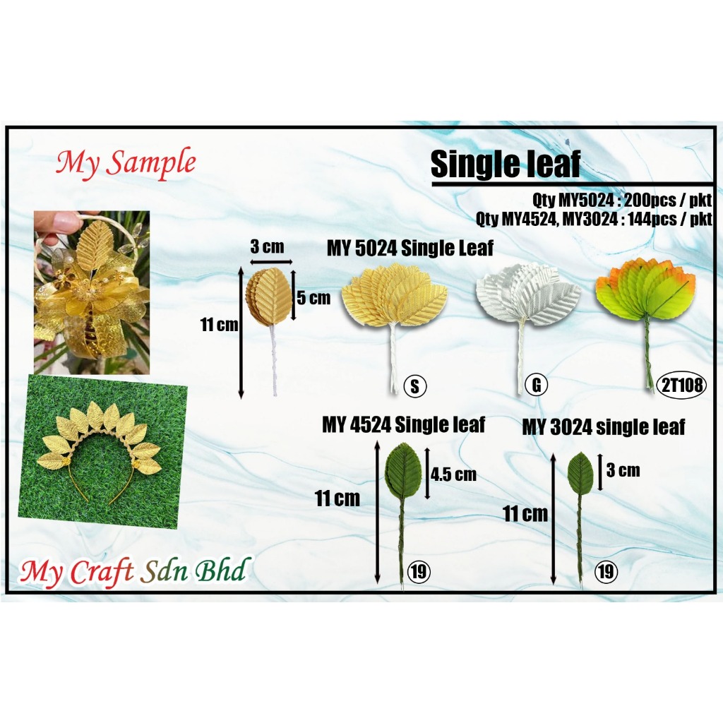 SINGLE LEAF Artificial Flower Stem Bunga Batang Willow Rose Eucalyptus ...