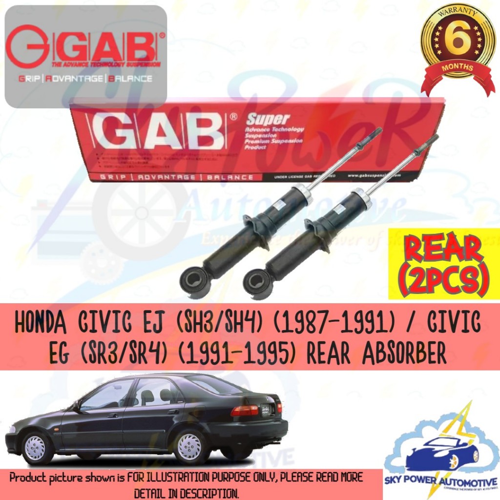 HONDA CIVIC EJ SH3 SH4 / CIVIC EG SR3 SR4 GAB SUPER GAS SHOCK ABSORBER ...