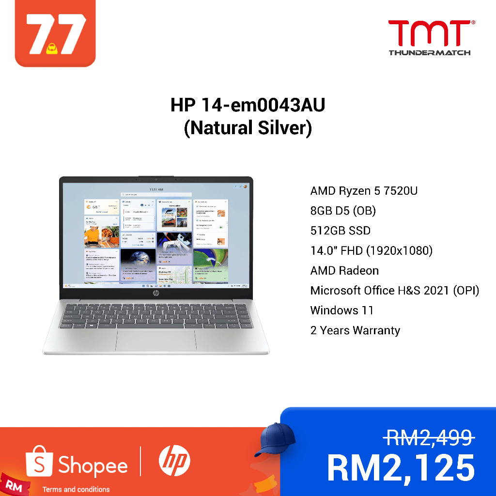 HP 14-EM0043AU/0044AU Laptop (Nature Silver/ Warm Gold) | AMD Ryzen 5 ...