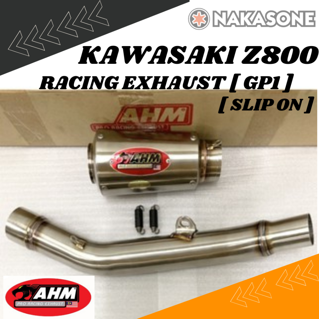 KAWASAKI Z800 AHM RACING EXHAUST SLIP ON AHM RACING EKZOS SLIP ON # ...