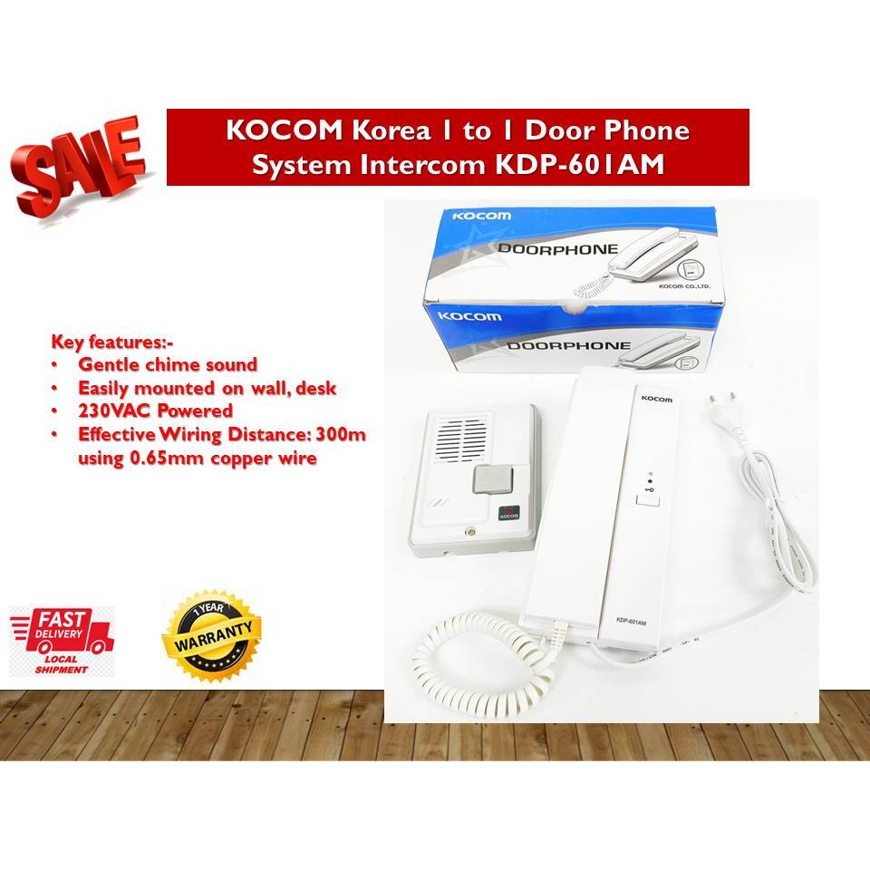 KOCOM Korea 1 to 1 Door Phone System Intercom 2 Wire VDE Cable KDP ...