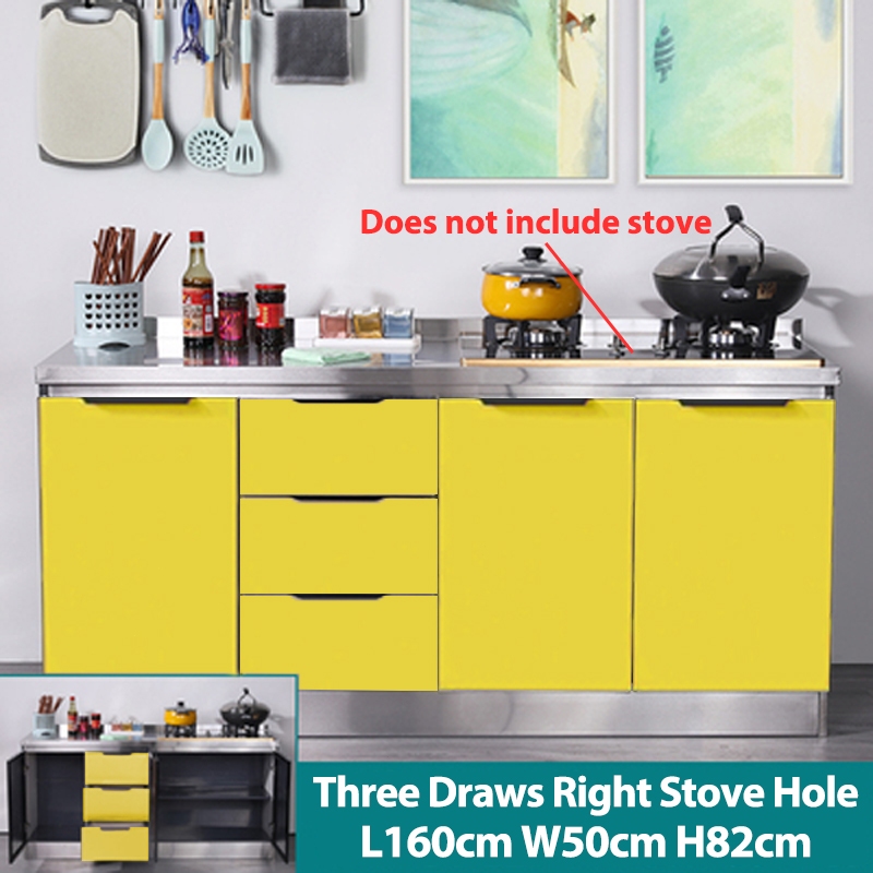 Simple stainless steel kitchen cabinet economical stovetops cabinets ...