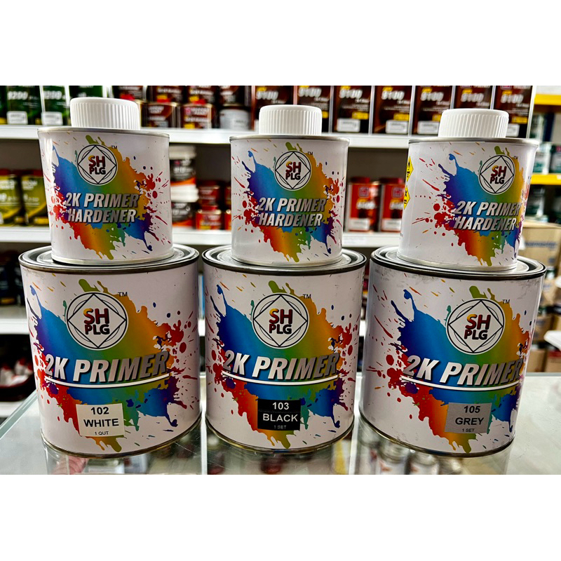 2K Primer 102/103/105 White/Black/Grey-1Litre With Hardened/2K ...