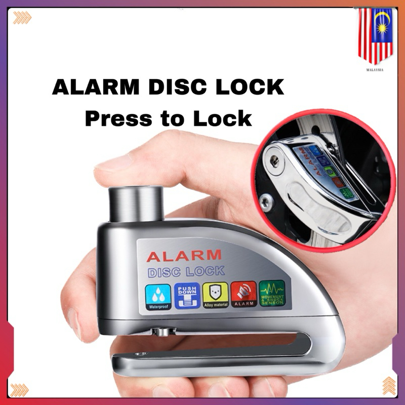 🔥Ready Stock🇲🇾 Motorcycle Alarm Disc Lock siren 110dB Sound Aluminum ...