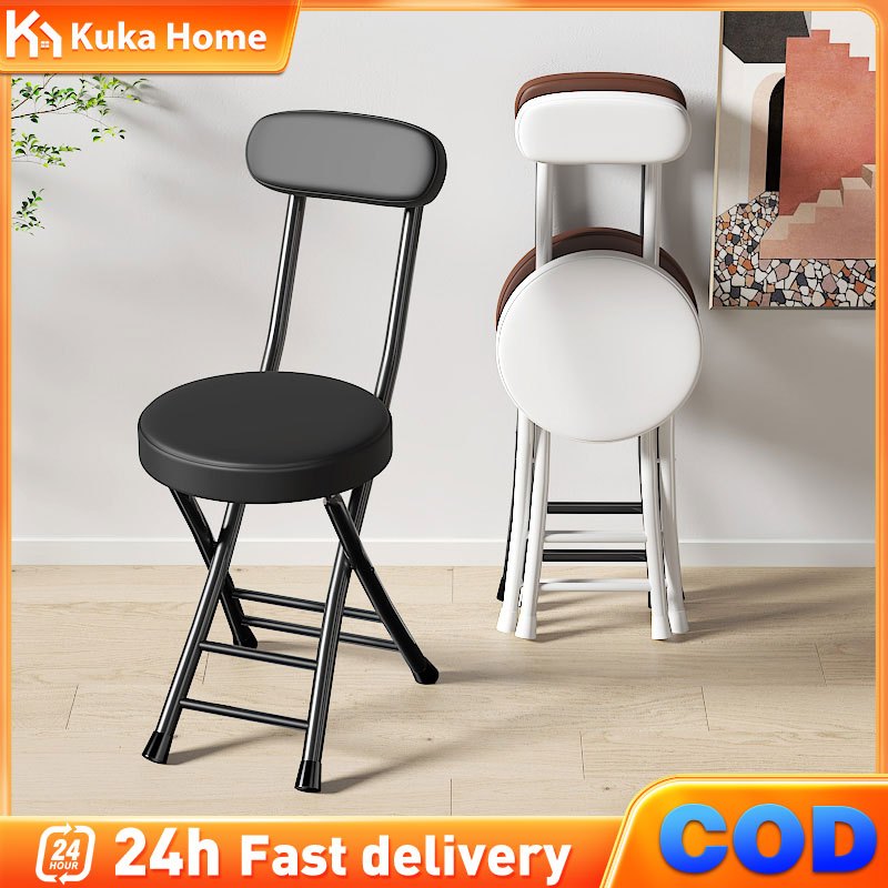 🔥Folding Chair Kerusi Lipat Solat Backrest With Cushion Modern Simple ...