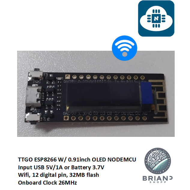 TTGO ESP8266 with 0.91 Inch OLED Display and WIFI compatible NodeMCU Arduino for DIY project ...