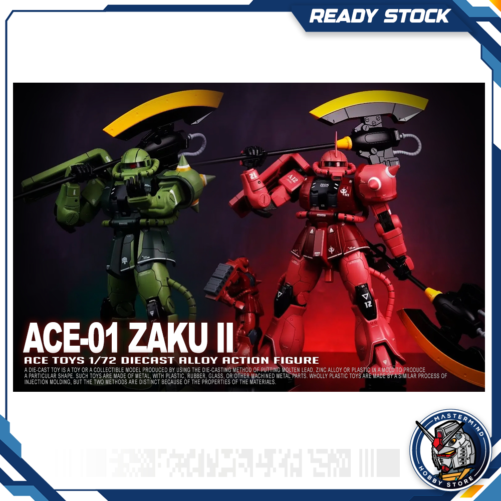 (Ready Stock) Ace Toys 1/72 ACE-01 Zaku II Alloy Diecast Action Figure ...