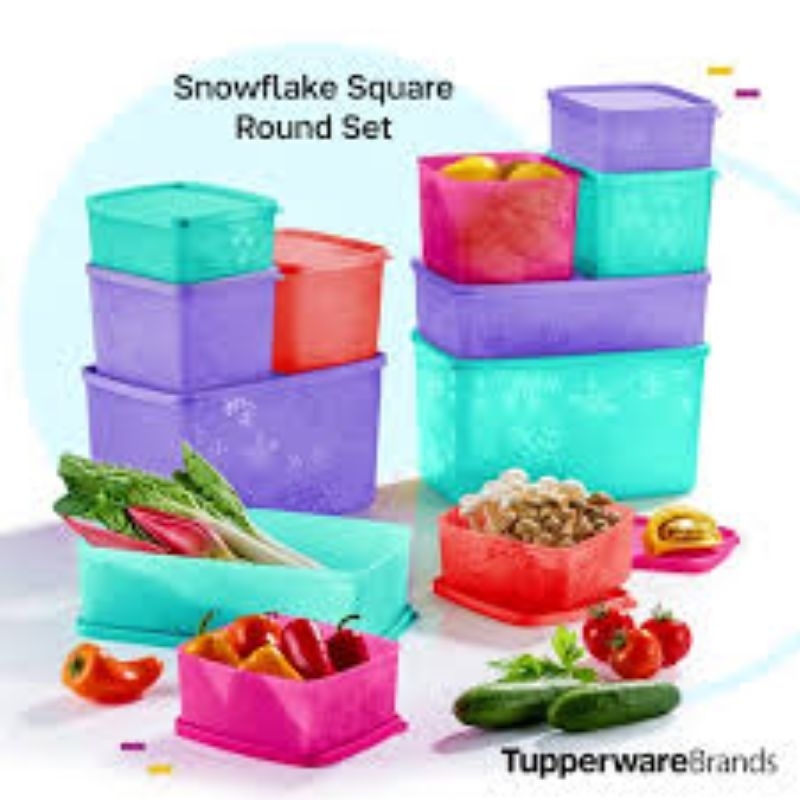 Tupperware Snowflake Square Round 400ml/ Double Square 2.8 (1, 2 or 4 ...
