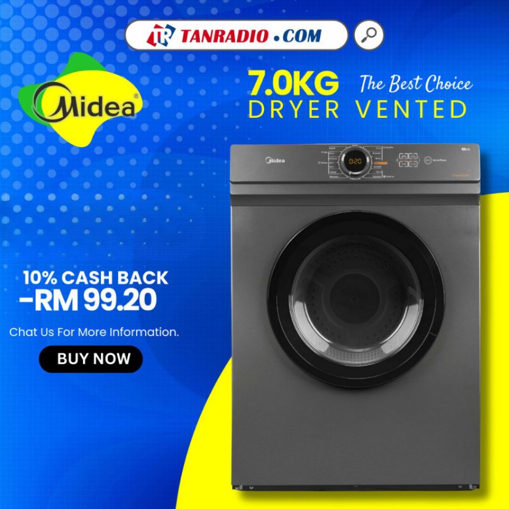 Midea 7kg Vented dryer MD100A70 Pengering baju | Shopee Malaysia