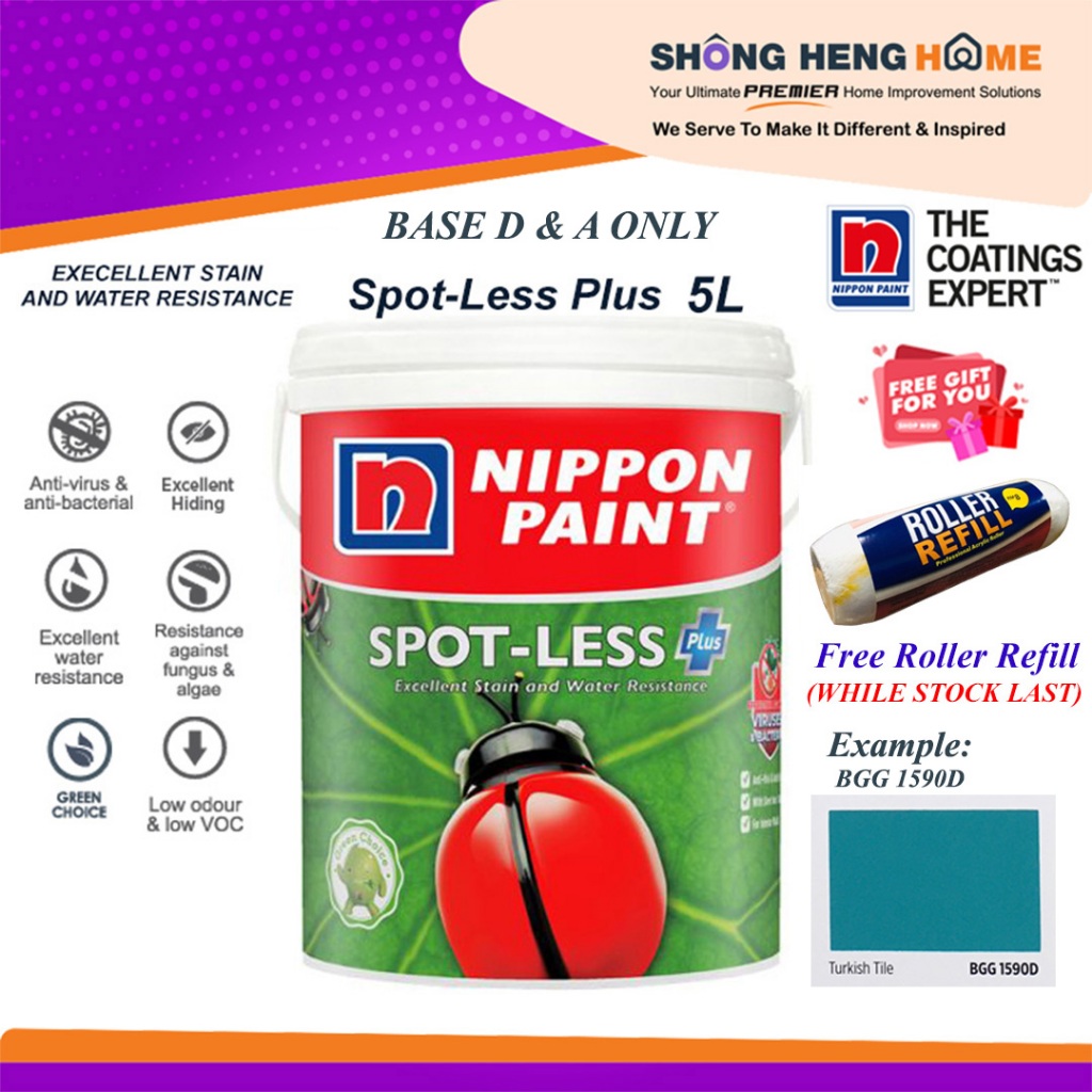SPECIAL OFFER - 5L NIPPON PAINT SPOT-LESS PLUS LOW SHEEN - OFFER FOR ...