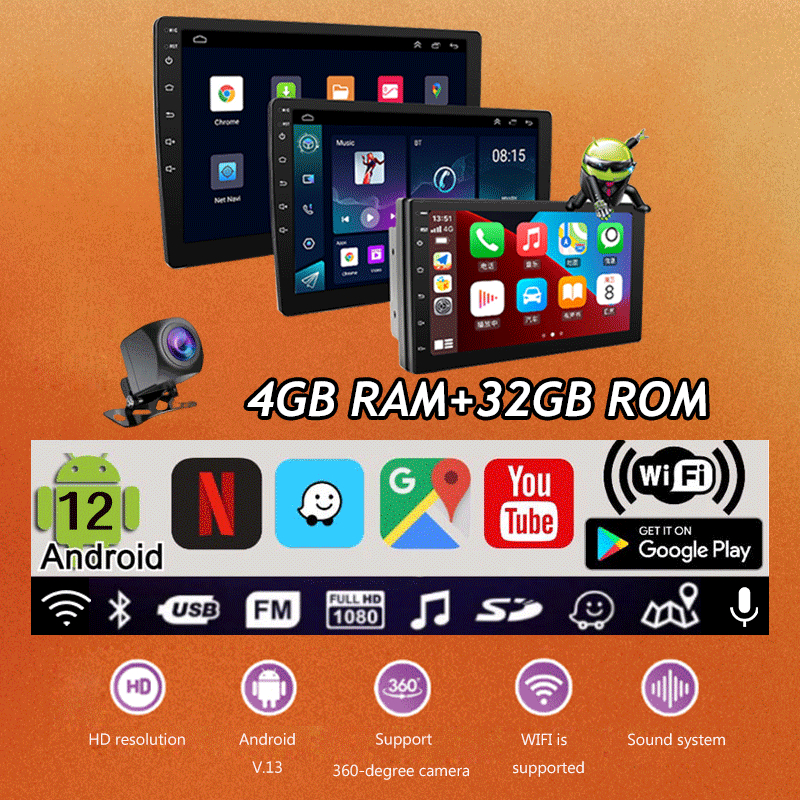 [4GB RAM + 64GB ROM] Car Android Player 7"9"10 inch Quad Core Car ...
