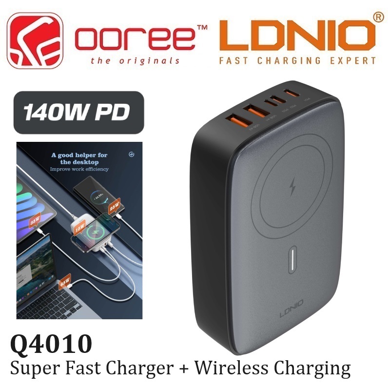 LDNIO Q4010 PD 140W SUPER FAST CHARGE + WIRELESS CHARGING, MULTIPORT ...