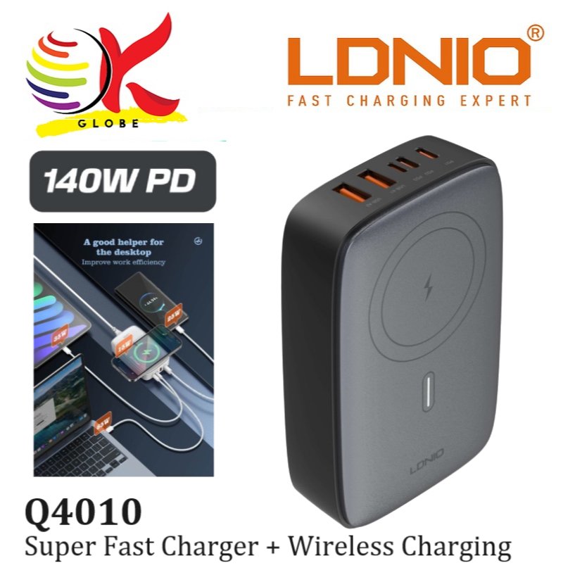 LDNIO Q4010 PD 140W SUPER FAST CHARGE + WIRELESS CHARGING, MULTIPORT ...