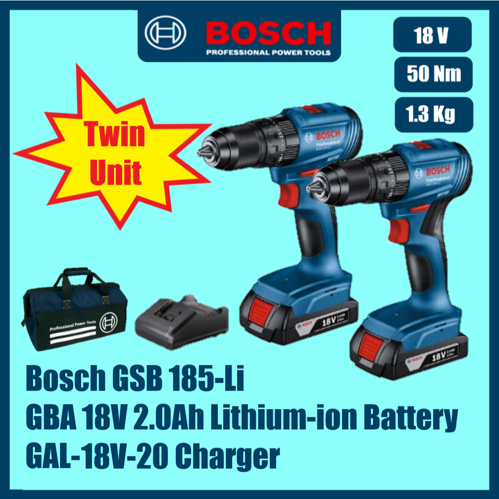 BOSCH GSB 185-LI 18V Professional Cordless Impart Drill Hammer Drill ...
