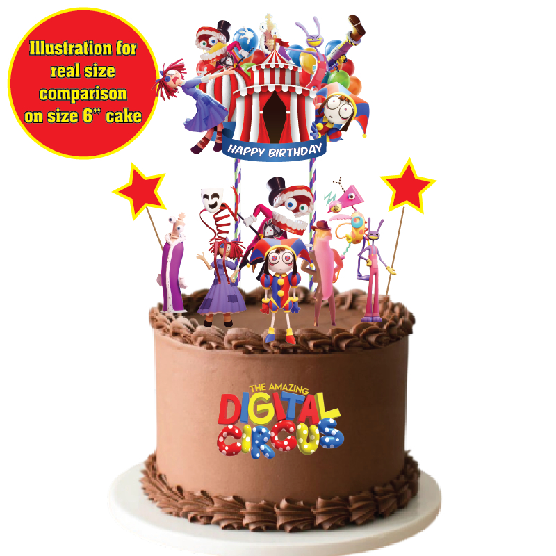 THE AMAZING DIGITAL CIRCUS High Quality Paper Cake Topper Kek Cake ...