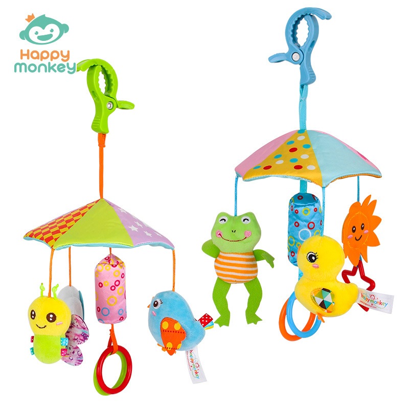 Happy Monkey Baby Toy Animal Stroller Umbrella Crib Accessories ...