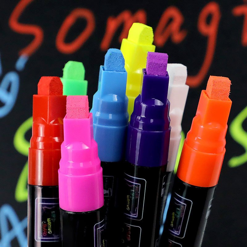 8 Colors Fluorescent Marker Pen Set Erasable Colors Highlighters Neon ...