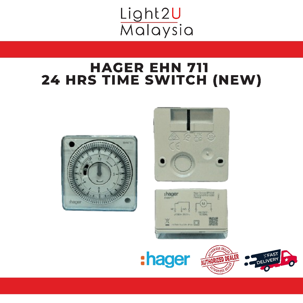 Hager EHN711 16A 24hrs Wiring Timer Switch/ Time Switch | Shopee Malaysia