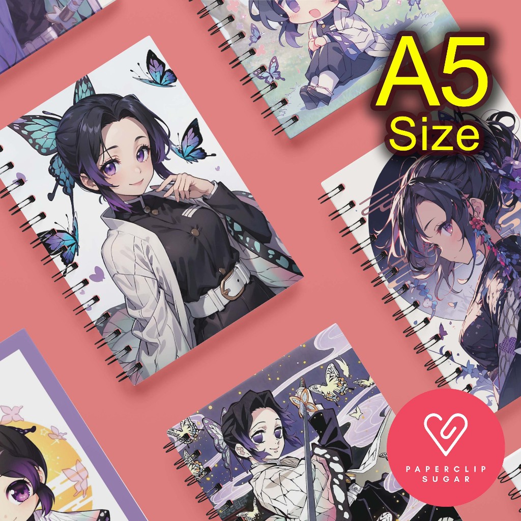Shinobu Kocho Notebook A5 100pgs Anime Demon Slayer Kimetsu No Yaiba ...