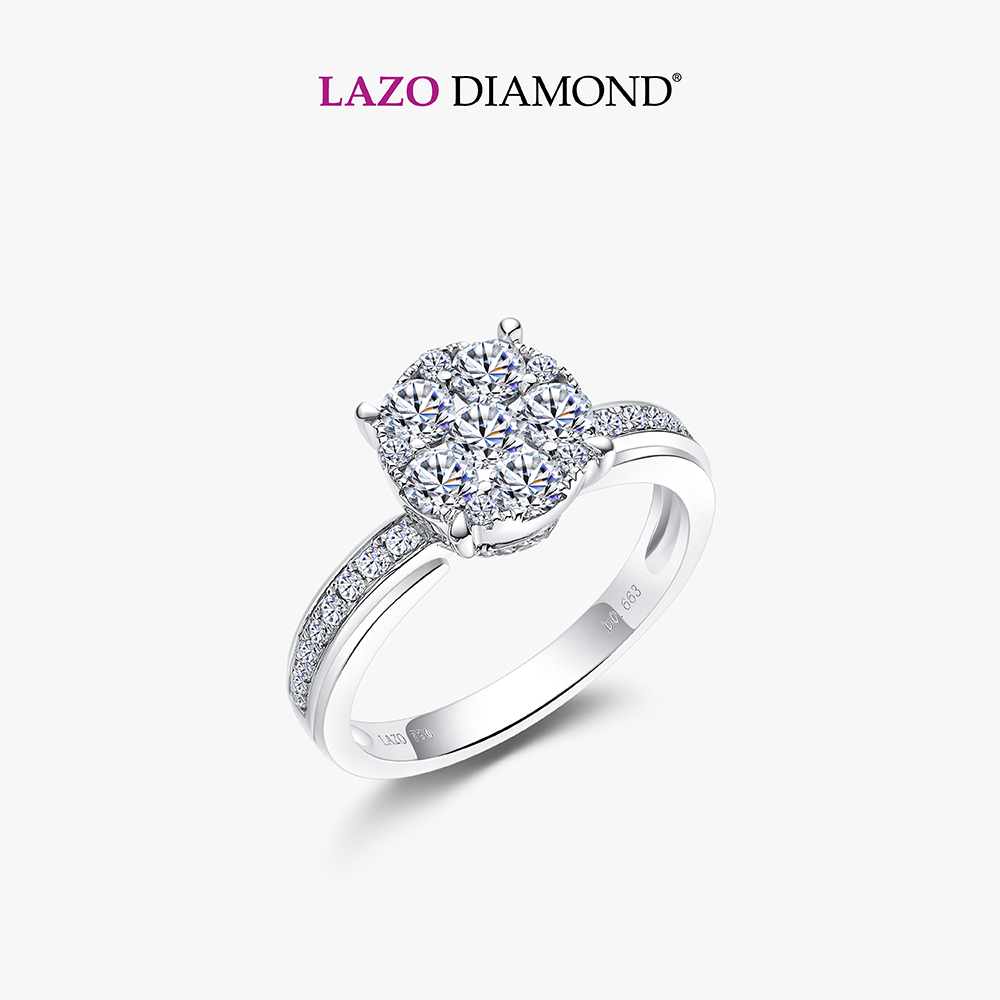 LAZO DIAMOND Cluster Illusion Diamond Ring with Side Channel Setting ...