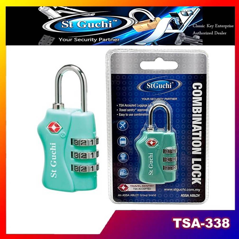 St Guchi Luggage Lock TSA-338 padlock (Green Color) | Shopee Malaysia