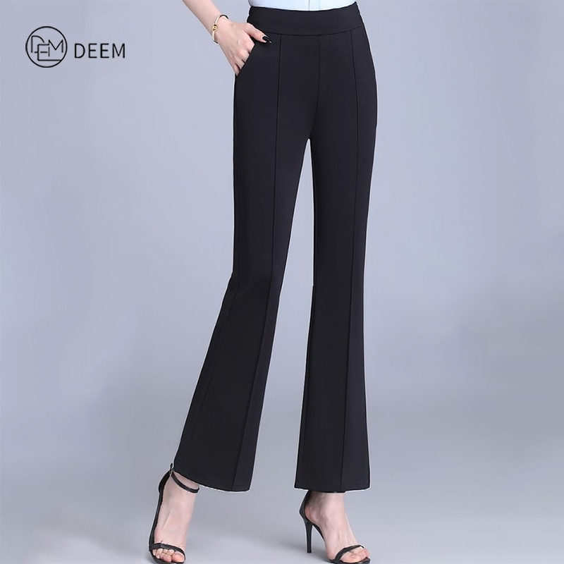 Deem Women's Flare Wide-Leg Trousers Bell Bottom Style Chic Palazo ...