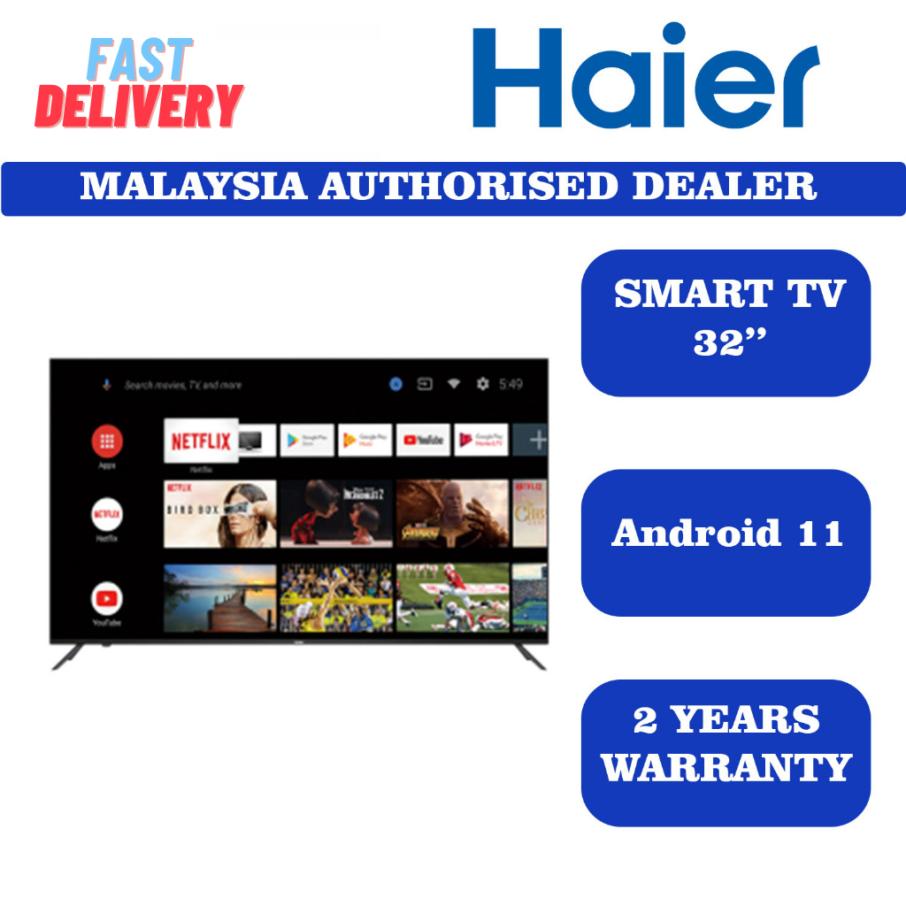 Haier 32" & 43" Inch HD Smart Android TV With Chromecast Google Play ...