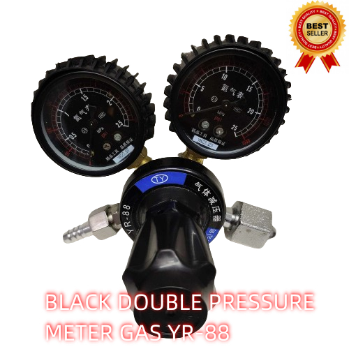 OXYGEN GAS REGULATOR DOUBLE PRESSURE METER GAS/BLACK/YR-88/GAS/CHECKING ...