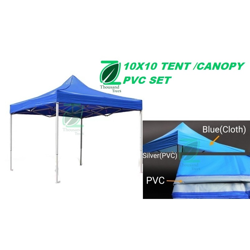 PVC Tarpaulin 10' x 10' Canopy Tent Kanopi Khemah Pasar Malam (blue ...
