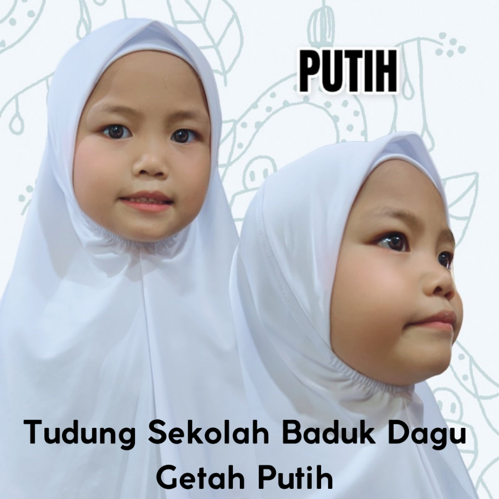 Tudung Sekolah Baduk Dagu Getah Putih, Ready In Malaysia | Shopee Malaysia