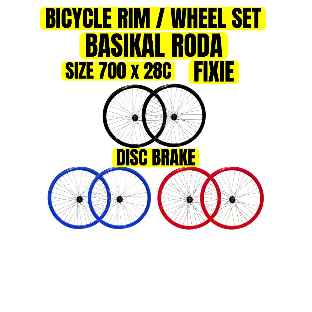 BICYCLE ALLOY ALUMINIUM WHEEL SET DOUBLE WALL RIM RODA ALOI BASIKAL ...