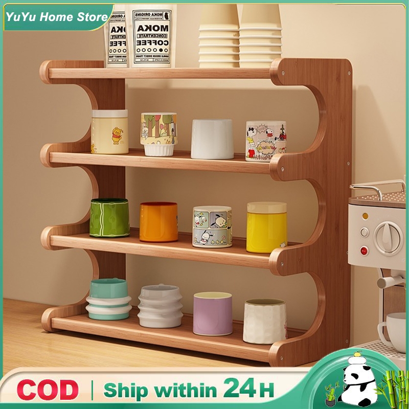 Wood Desktop Storage Rack Multi-Layer Storage Organizer Office ...