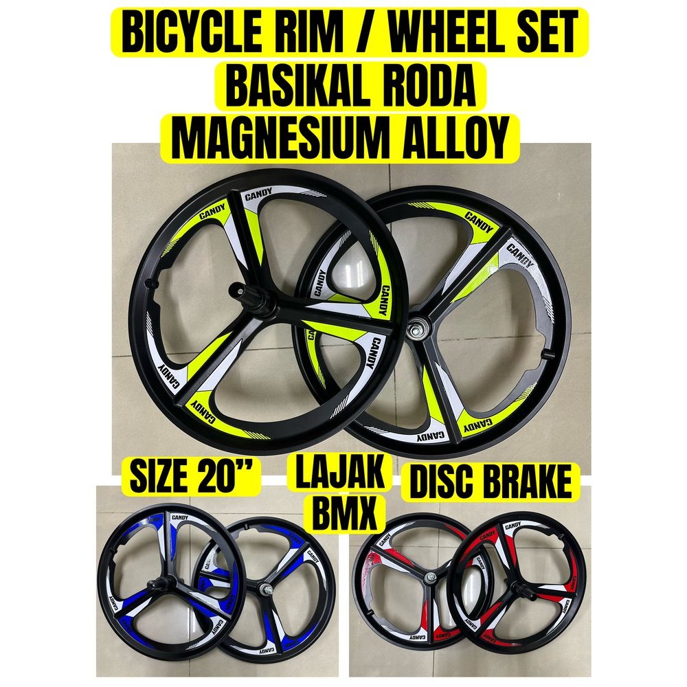 BICYCLE MAGNESIUM ALLOY ALUMINIUM WHEEL SET SPORT RIM WADO RODA ALOI 3 ...