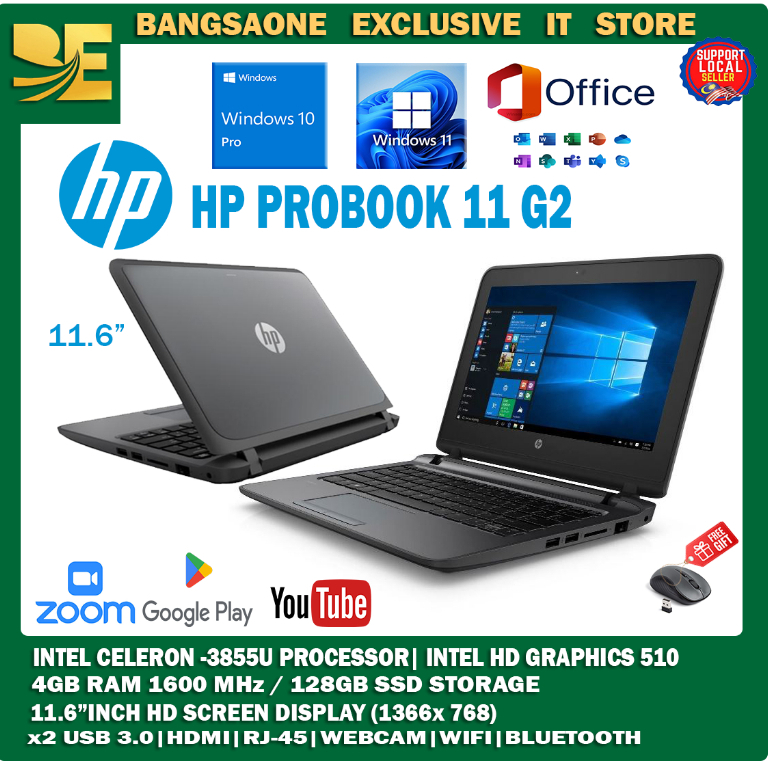 [LAPTOP MURAH] HP PROBOOK 11 G2 EDUCATION LAPTOP INTEL CELERON [4GB RAM ...