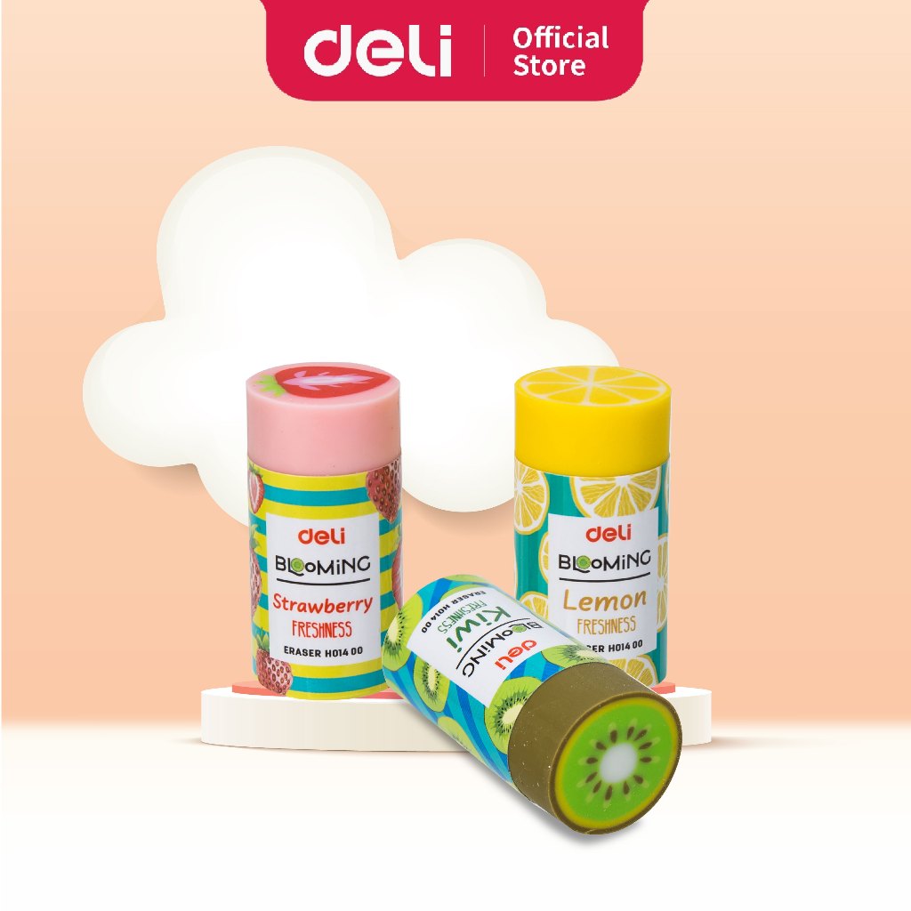Deli Fruit Design School Eraser PVC Material Cute Kiwi Strawberry Lemon ...