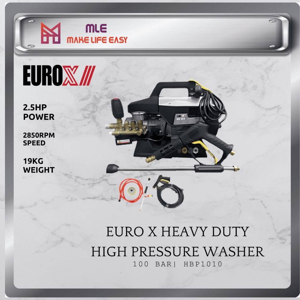 EUROX HBP1010 ELECTRIC HIGH PRESSURE WASHER 2.5HP 100BAR | HEAVY DUTY | INDUSTRIAL MOTOR | CUCI ...